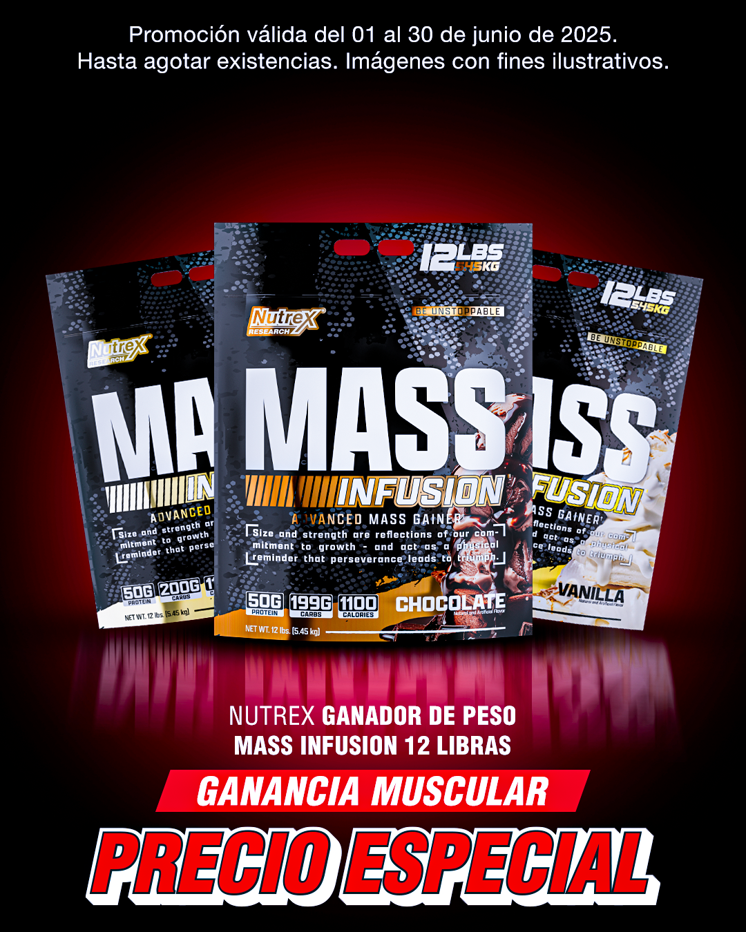 SÚPER PRECIO | NUTREX GANADOR MASS INFUSION – 12LB - Vitalike